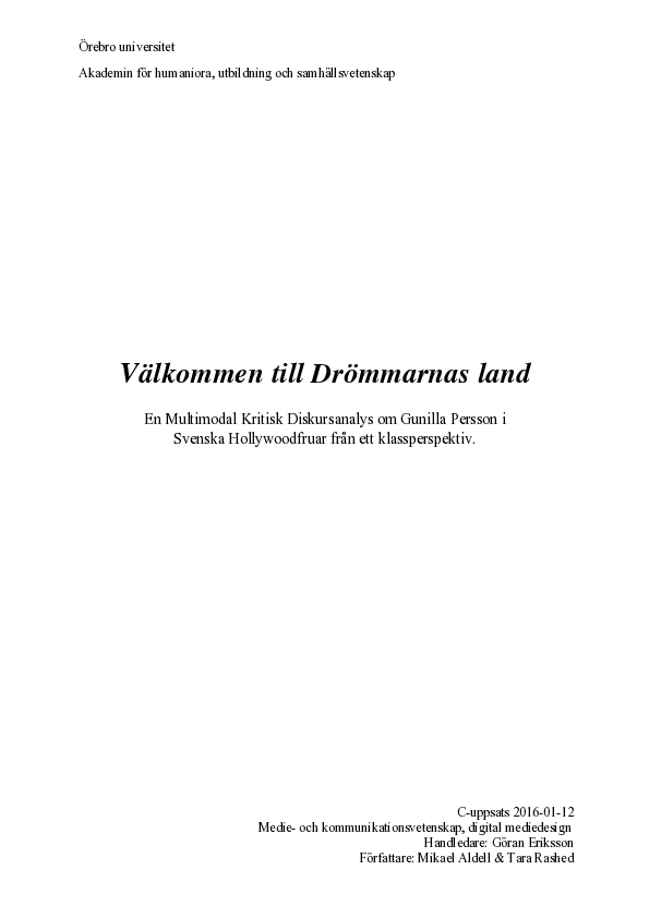 (PDF) Välkommen till Drömmarnas land : En Multimodal Kritisk ...
