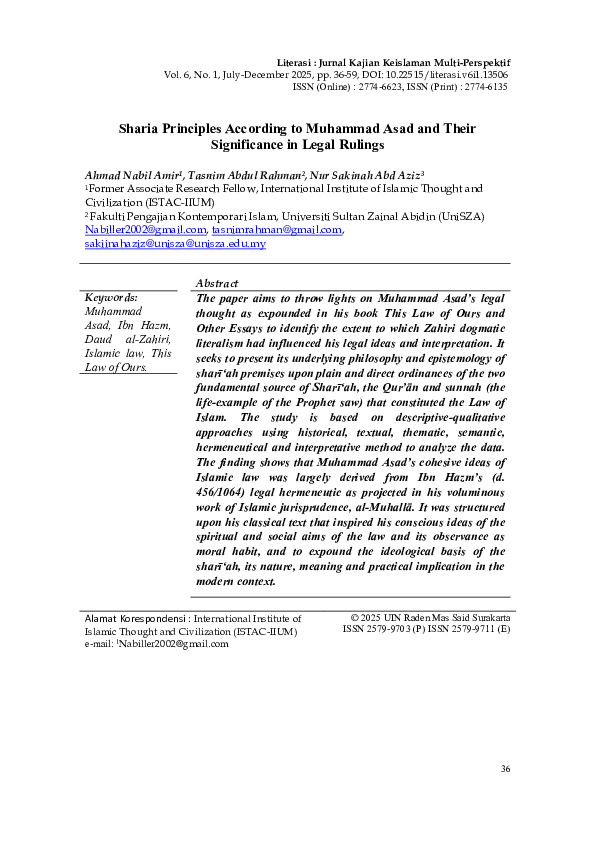 (PDF) Sharia Principles According to Muhammad Asad and Their ...