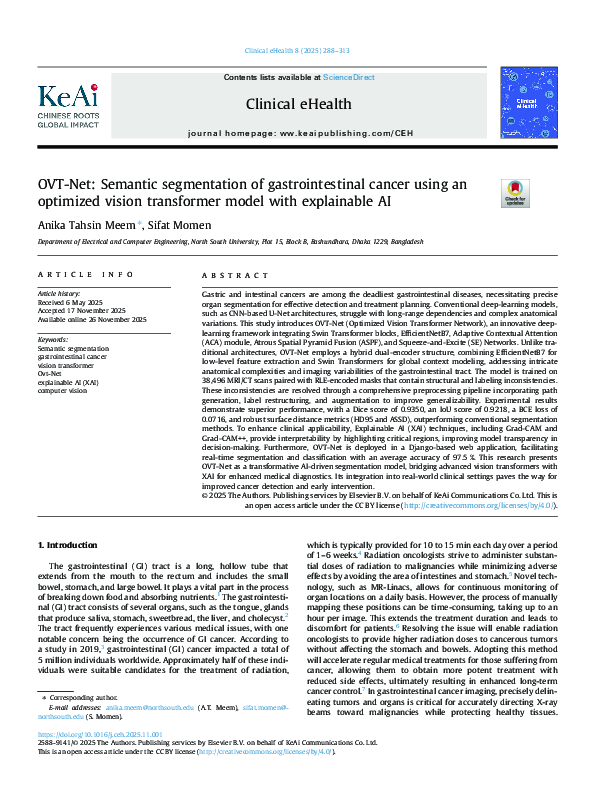 (PDF) OVT-Net: Semantic segmentation of gastrointestinal cancer using ...