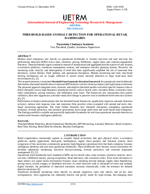 (PDF) Threshold-Based Anomaly Detection for Operational Retail Dashboards