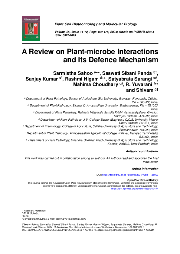 (PDF) A Review on Plant-microbe Interactions and its Defence Mechanism