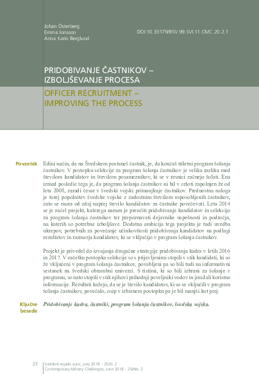 (PDF) Officer Recruitment – Improving the Process