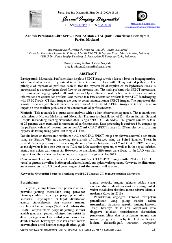 (PDF) Analisis Perbedaan Citra SPECT Non-AC dan CTAC pada Pemeriksaan ...