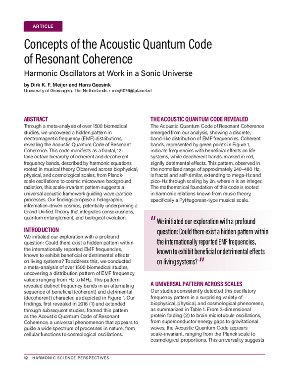 (PDF) Concepts of the Acoustic Quantum Code of Resonant Coherence ...