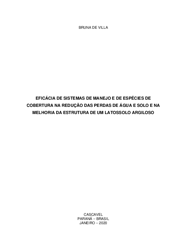 (PDF) Impacto Do Uso De Espécies De Cobertura Na Estrutura De Um ...