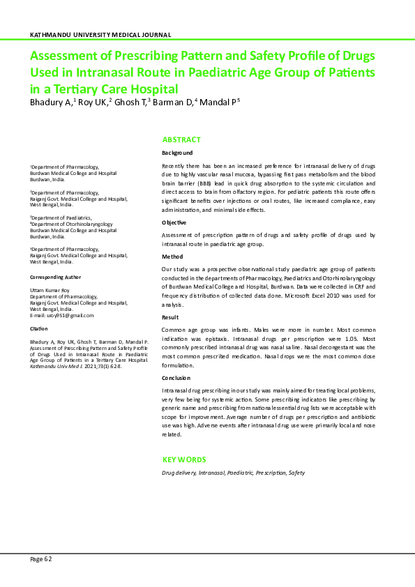 (PDF) Assessment of Prescribing Pattern and Safety Profile of Drugs ...