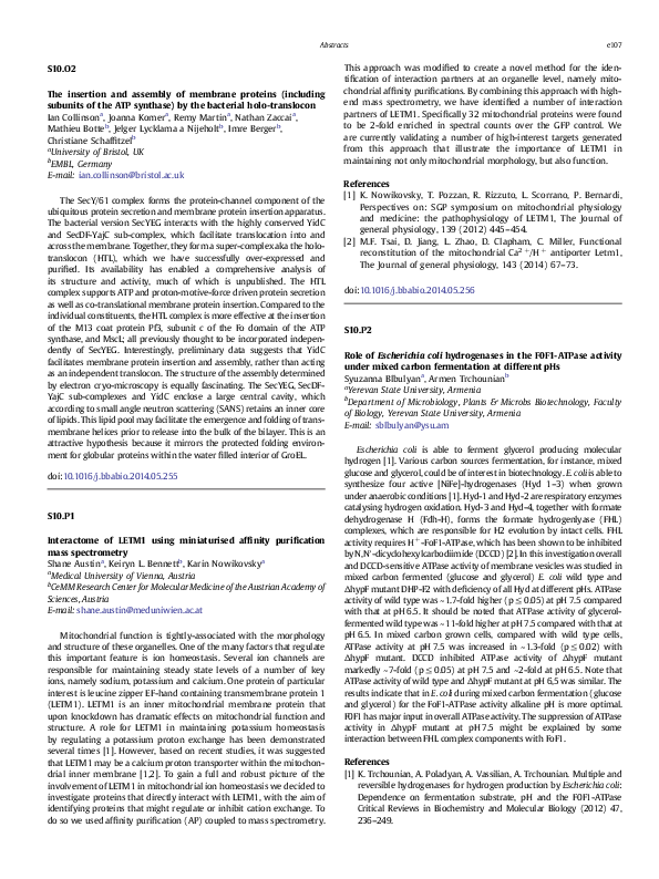 (PDF) The insertion and assembly of membrane proteins (including ...