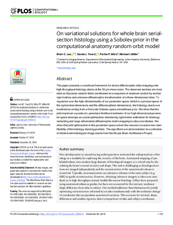 (PDF) On variational solutions for whole brain serial-section histology ...