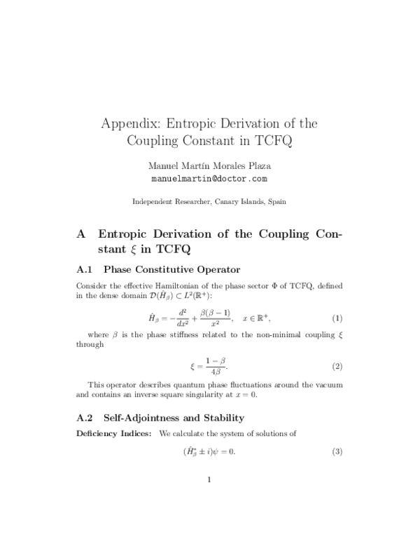 (PDF) Appendix: Entropic Derivation of the Coupling Constant in TCFQ