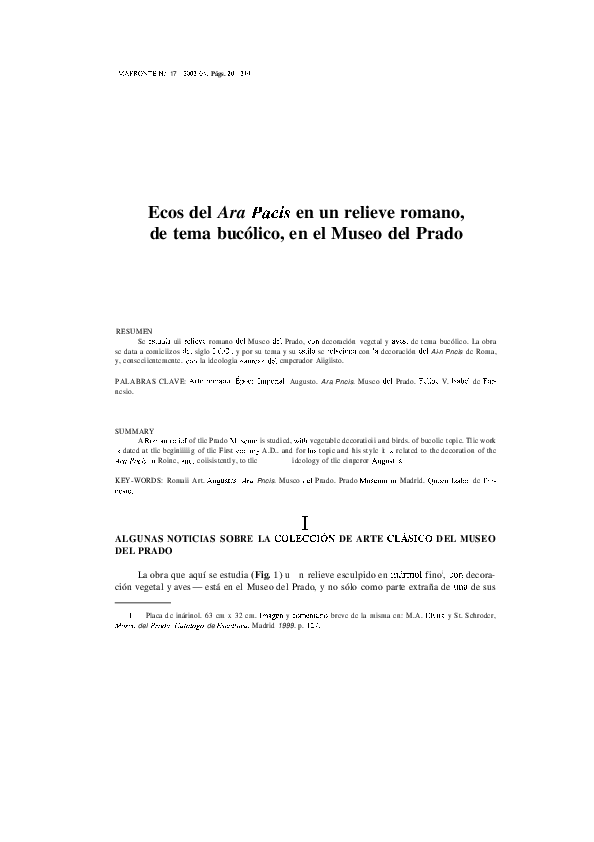 (PDF) Ecos del" Ara Pacis" en un relieve romano, de tema bucólico, en ...