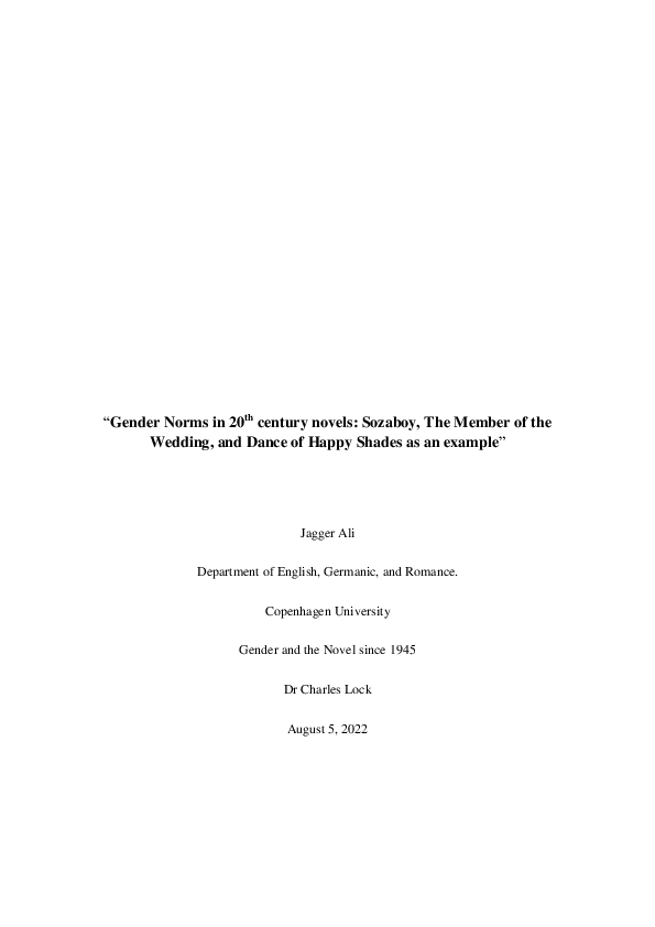 (PDF) Gender Norms in 20 th century novels: Sozaboy, The Member of the ...