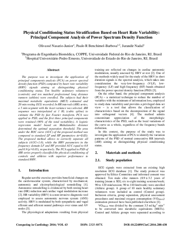 (PDF) Physical Conditioning Status Stratification Based on Heart Rate ...