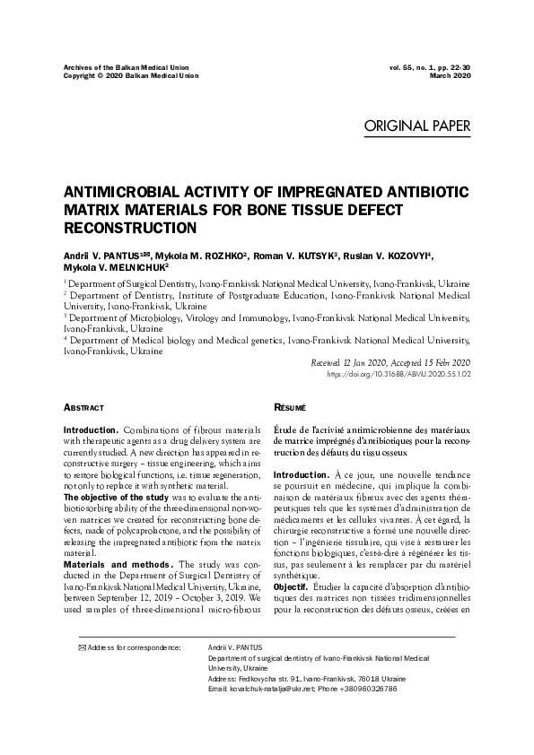 (PDF) Antimicrobial activity of impregnated antibiotic matrix materials ...