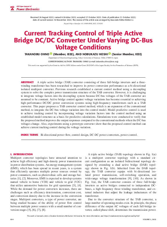 (PDF) Current Tracking Control of Triple Active Bridge DC/DC Converter ...