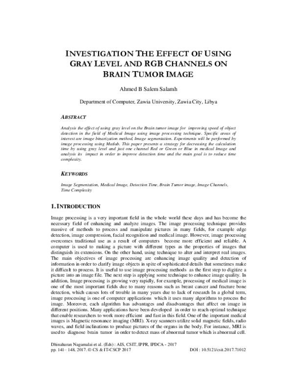 (PDF) Investigation the Effect of Using Gray Level and RGB Channels on ...