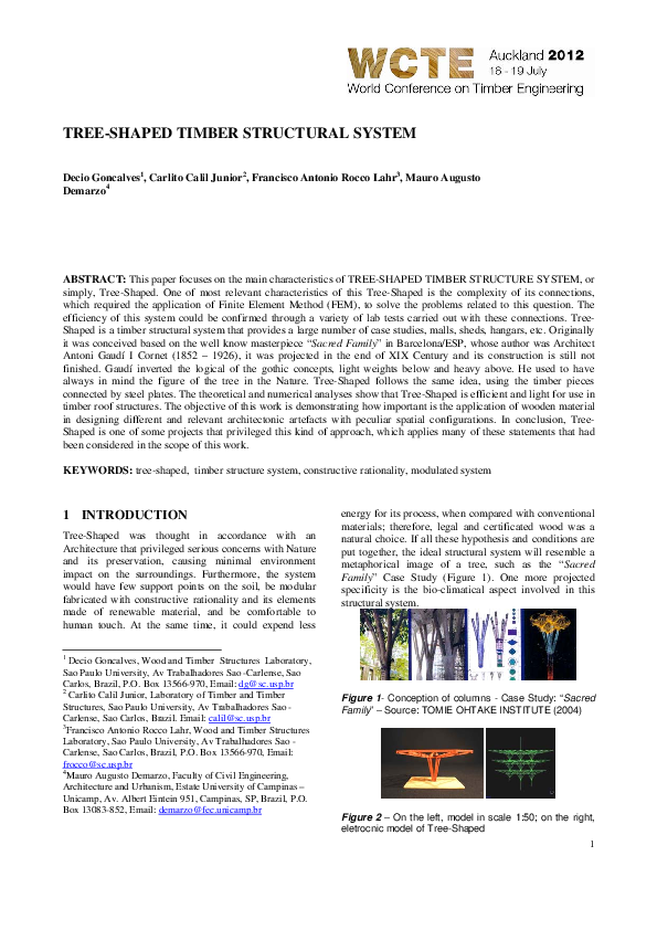 (PDF) Tree-Shaped Timber Structural System