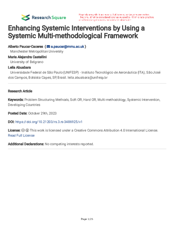 (PDF) Enhancing Systemic Interventions by Using a Systemic Multi ...