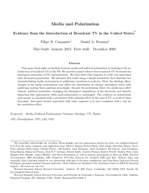 (PDF) Evidence from the Introduction of Broadcast TV in the United States