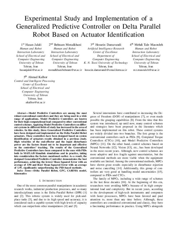 (PDF) Experimental Study and Implementation of a Generalized Predictive ...
