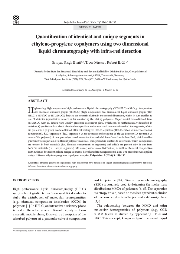 (PDF) Quantification of identical and unique segments in ethylene ...