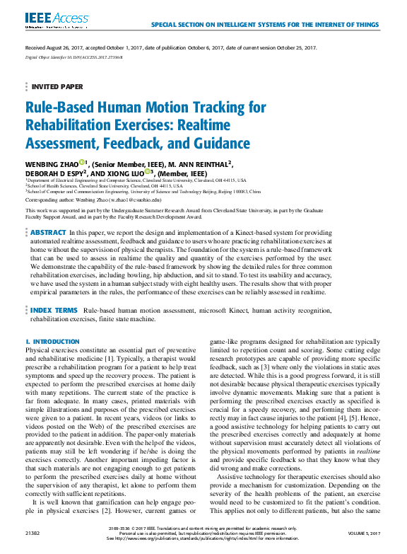 (PDF) Rule-Based Human Motion Tracking for Rehabilitation Exercises ...