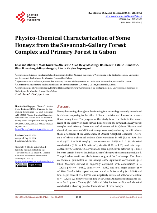 (PDF) Physico-Chemical Characterization of Some Honeys from the ...