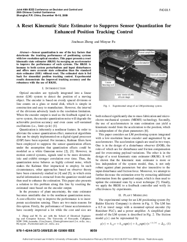 (PDF) A reset kinematic state estimator to suppress sensor quantization ...
