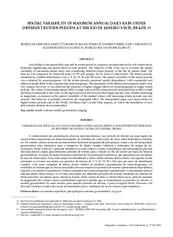 (PDF) Spatial variability of maximum annual daily rain under different ...