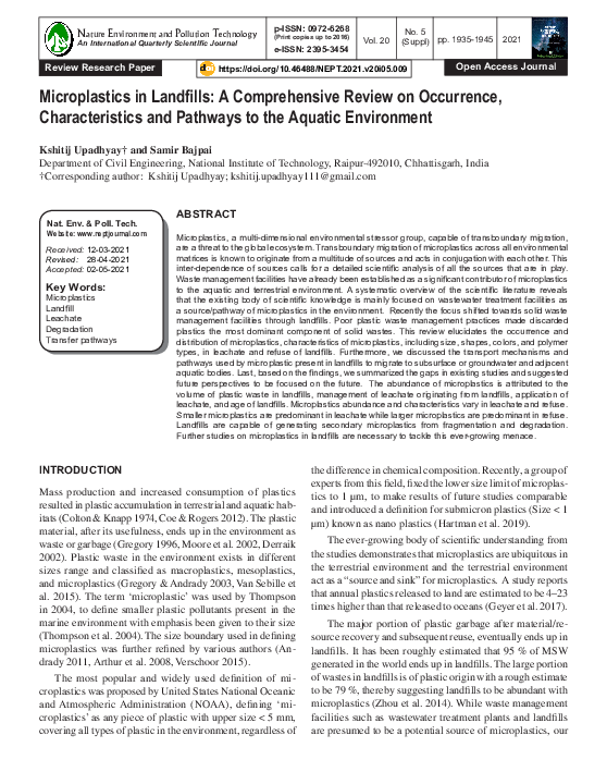 (PDF) Microplastics in Landfills: A Comprehensive Review on Occurrence ...