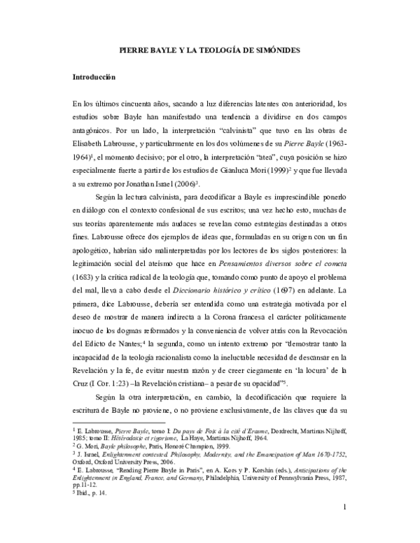 (PDF) Pierre Bayle y la teología de Simónides