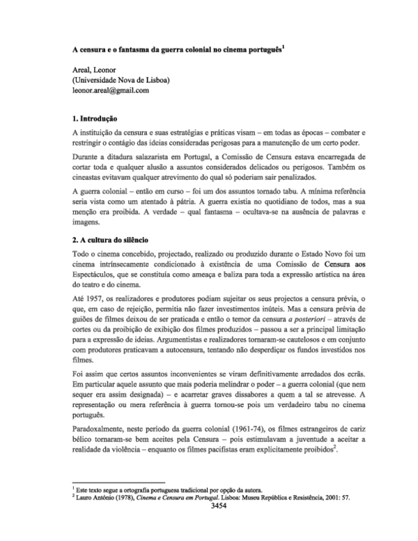 (PDF) A censura e o fantasma da guerra colonial no cinema português