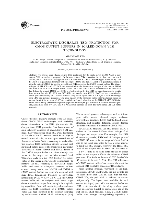 (PDF) Electrostatic discharge (ESD) protection for CMOS output buffers ...