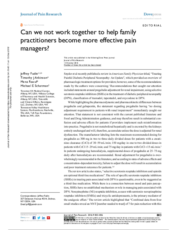 (PDF) Can we not work together to help family practitioners become more ...