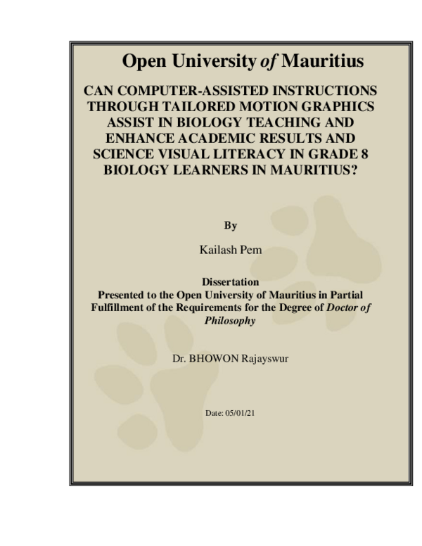 (PDF) CAN COMPUTER-ASSISTED INSTRUCTIONS THROUGH TAILORED MOTION ...