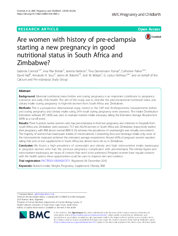 (PDF) Are women with history of pre-eclampsia starting a new pregnancy ...