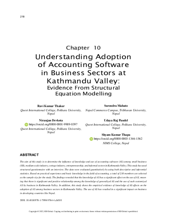 (PDF) Understanding Adoption of Accounting Software in Business Sectors ...