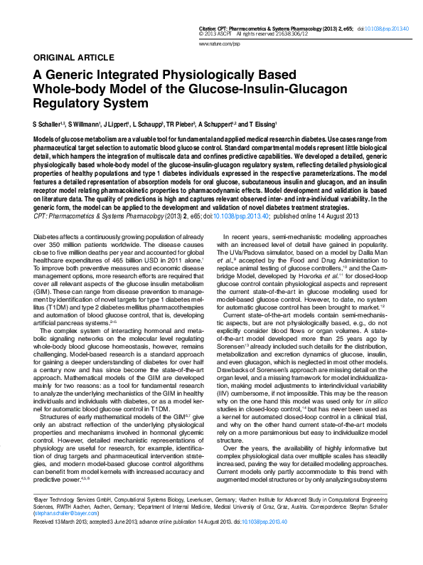 (PDF) A Generic Integrated Physiologically based Whole-body Model of ...