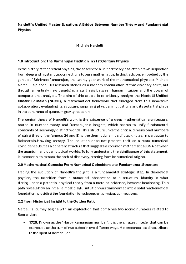 (PDF) Nardelli's Unified Master Equation: A Bridge Between Number ...