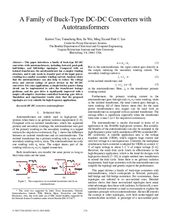 (PDF) A family of buck-type DC-DC converters with autotransformers