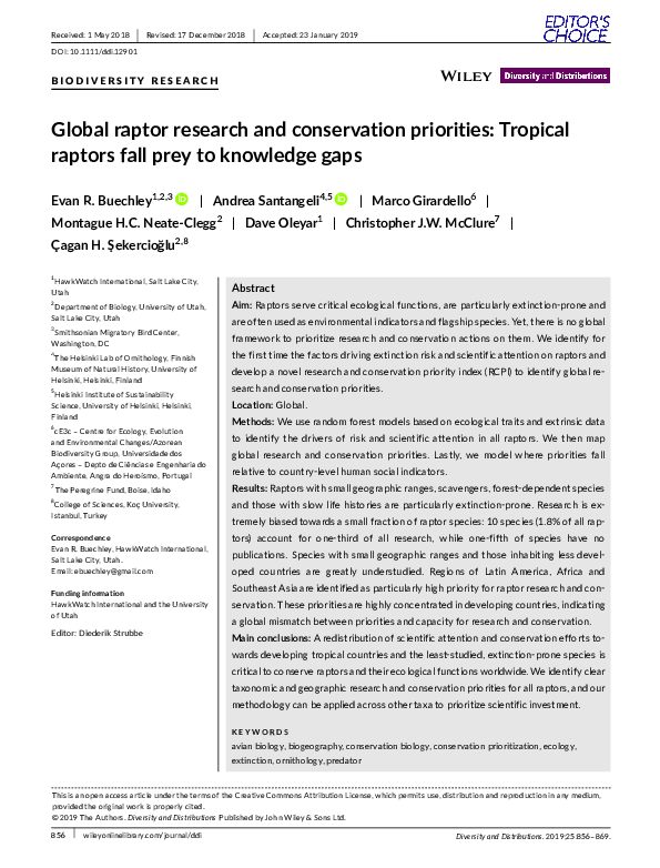 (PDF) Global raptor research and conservation priorities: Tropical ...