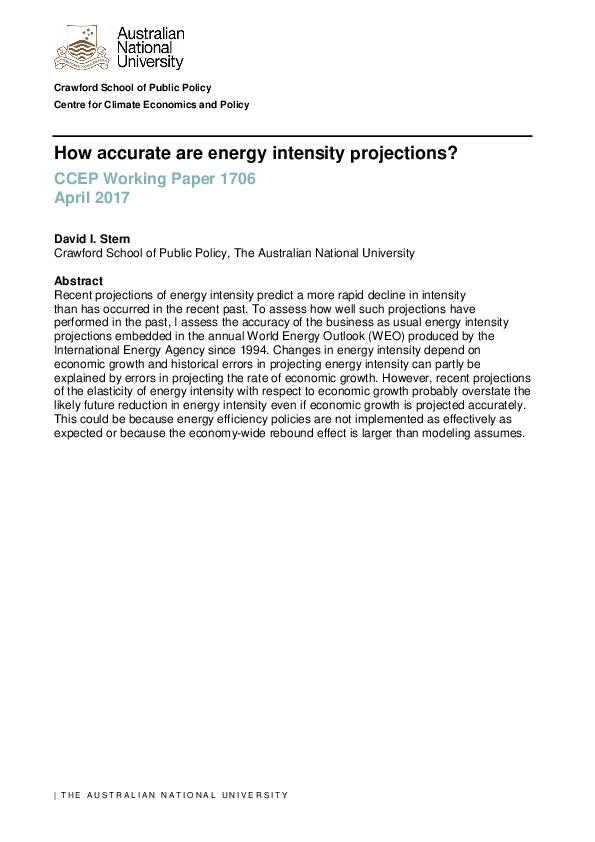 (PDF) How accurate are energy intensity projections?