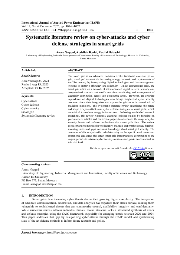 (PDF) Systematic literature review on cyber-attacks and cyber defense ...