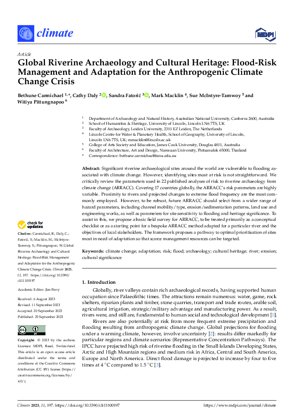 (PDF) Global Riverine Archaeology and Cultural Heritage: Flood-Risk ...