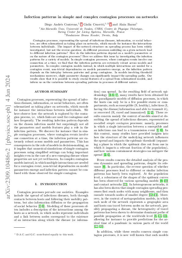(PDF) Infection patterns in simple and complex contagion processes on ...