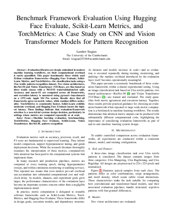 (PDF) Benchmark Framework Evaluation Using Hugging Face Evaluate ...