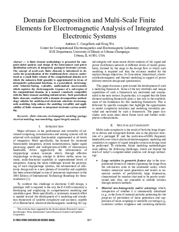 (PDF) Domain decomposition and multi-scale finite elements for ...
