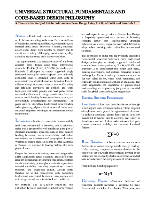 (PDF) Universal Structural Fundamentals and Code-Based Design ...