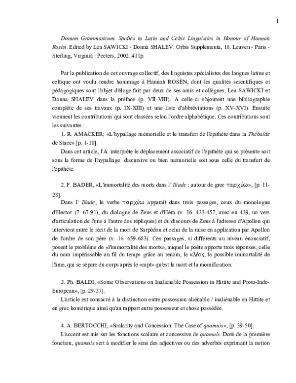 (PDF) Donum Grammaticum. Studies in Latin and Celtic Linguistics in ...