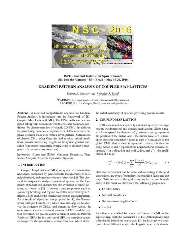 (PDF) Gradient pattern analysis of coupled map lattices