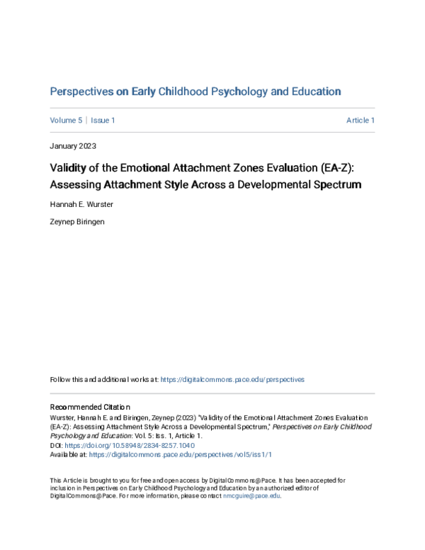 (PDF) Validity of the Emotional Attachment Zones Evaluation (EA-Z ...